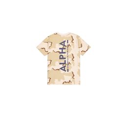 Herren T-Shirt "Backprint T-Shirt Camo"desert camo 91, Gr. XXXL, Alpha Industries, Obermaterial: 100% Baumwolle, Shirts