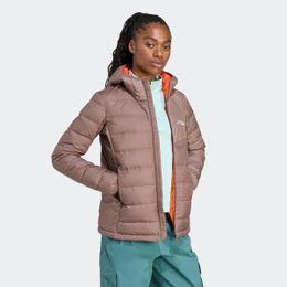 adidas terrex Damen Outdoorjacke "W MT DOWN H J", braun, Gr. L, Obermaterial: 100% Polyester, Jacken