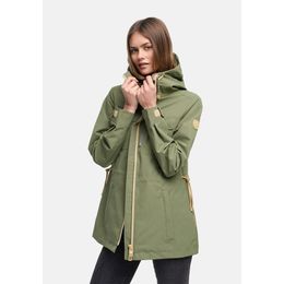 Marikoo Damen Outdoorjacke "Sohaa", gr&uuml;n, Gr. XXXL, Obermaterial: 100% Polyester. Kapuze: 62% Polyester, 33% Baumwolle, 5% Elasthan. Wattierung: 100%