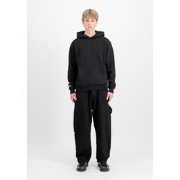 Herren Hoodie "Label Hoodie Backprint", schwarz, Gr. XXL, Alpha Industries, Obermaterial: 80% Baumwolle, 20% Polyester, Sweatshirts