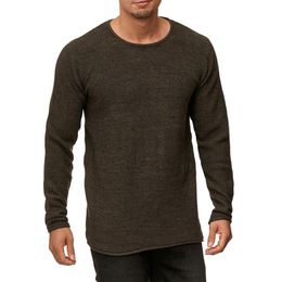 INDICODE Herren Rundhalspullover "Kristian", gr&uuml;n, Gr. XXL, unifarben, Strick, Obermaterial: 100% Baumwolle, Pullover