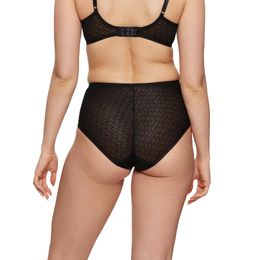 Triumph Damen Maxislip "Signature Sheer", Gr. 38schwarz, Obermaterial: 51% Polyamid, 49% Elasthan, Unterhosen, Monogramm-T&uuml;ll