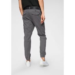 Jack & Jones JACK & JONES Herren Cargohose "PAUL FLAKE", grau, Gr. 27, unifarben, Web, Obermaterial: 98% Baumwolle, 2% Elasthan, Hosen, Baumwollmischung, regular