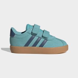 M&auml;dchen Sneaker "VL COURT 3.0", adidas Sportswear, Gr. 27mint ton, preloved ink, silber metallic, Leder, Synthetik, Schuhe, inspiriert vom Design des