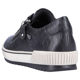 Remonte Damen Plateausneaker, Gr. 39, schwarz, Leder, Schuhe, Freizeitschuh, Halbschuh, Schn&uuml;rschuh mit Au&szlig;enrei&szlig;verschluss