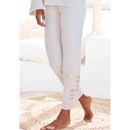 ELBSAND Damen Strickhose, Gr. 36, wei&szlig;, Feinstrick, Obermaterial: 50% Viskose, 28% Polyester, 22% Nylon, meliert, Hosen, aus weichem Strick,