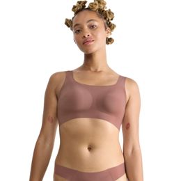 Sloggi Damen Bustier "ZERO Feel 2.0", Gr. M, braun, Single Jersey, Obermaterial: 76% Polyamid, 24% Elasthan, BHs, mit herausnehmbaren Pads, leichter