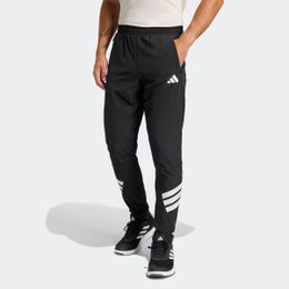Herren Sporthose "ICON 3-STREIFEN WOVEN", schwarz-wei&szlig;, Gr. XXXL, adidas Performance, Obermaterial: 87% Polyester, 13% Elasthan, Hosen