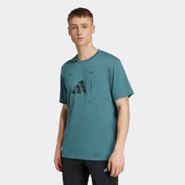 Herren T-Shirt "CLIMACOOL TRAINING CAMO LOGO GRAPHIC", gr&uuml;n, Gr. L, adidas Performance, Obermaterial: 70% Polyester, 30% Baumwolle, Shirts,