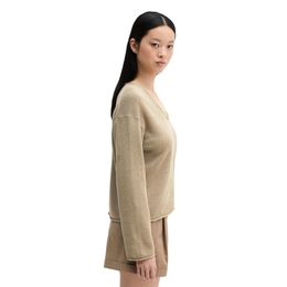 Marc O'Polo MARC O'POLO Damen Strickpullover "aus Organic Cotton-Leinen-Mix", beige, Gr. XXS, unifarben, Obermaterial: 52% Baumwolle, 48% Leinen, Pullover