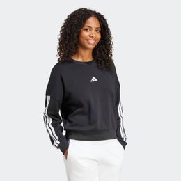 Damen Sweatshirt "ESSENTIALS 3-STREIFEN FRENCH TERRY", schwarz-wei&szlig;, Gr. XXL, adidas Sportswear, Obermaterial: 55% Baumwolle, 36% Polyester, 9%