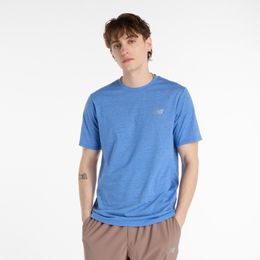 New Balance Herren T-Shirt "Sport Essentials Heathertech T-Shirt", blau, Gr. XXL, Obermaterial: 65% Polyester, 35% Baumwolle, Shirts, sportliches