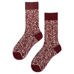 Hudson Damen Socken "Socke Earthy Graphic", Gr. 39, lila, Obermaterial: 36% Baumwolle CO. 22% Polyacryl PAN. 22% Polyamid PA. 20% Wolle WO., Socken