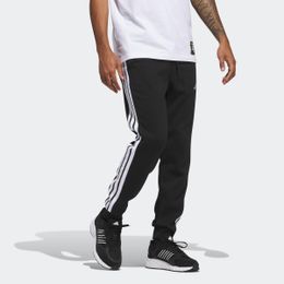 Herren Sporthose "ESSENTIALS 3-STREIFEN", schwarz-wei&szlig;, Gr. XXXL, adidas Sportswear, Obermaterial: 55% Baumwolle, 36% Polyester, 9% Viskose, Hosen