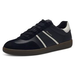 Tamaris Damen Plateausneaker, Gr. 37, schwarz, Leder, Lederimitat, kontrastfarbene Details, unifarben mit Farbeinsatz, Schuhe, Freizeitschuh,