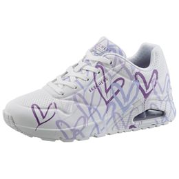 Skechers Damen Wedgesneaker "UNO-SPREAD THE LOVE", Gr. 38, lila, Lederimitat, kontrastfarbene Details, Schuhe, Freizeitschuh, Halbschuh, Schn&uuml;rschuh
