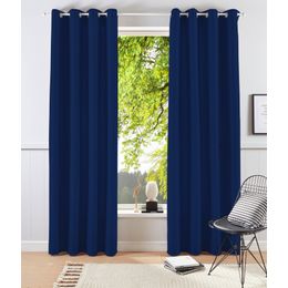 Vorhang Bruno Banani, B:140cm H:175cm, blau, Polyester, Polyester, Wohnzimmer, Gardinen, "Lagan", 2-er Set, gewebt, Microfaser, versch. Gr&ouml;&szlig;en,