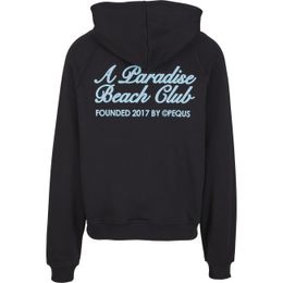 PEQUS Herren Sweatjacke "PEQUS PEQUS A Paradise Beach Club Back Logo Zip-Hoodie", schwarz, Gr. M, 100% Baumwolle, Sweatjacken