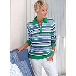 Casual Looks Damen Strickpullover "Pullover", bunt, Gr. 50, gemustert, gestreift, mehrfarbig, 59% Baumwolle, 41% Polyacryl, Pullover