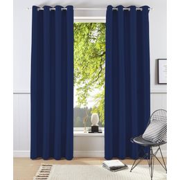 Vorhang Bruno Banani, B:140cm H:245cm, blau, Polyester, Polyester, Wohnzimmer, Gardinen, "Lagan", 2-er Set, gewebt, Microfaser, versch. Gr&ouml;&szlig;en,