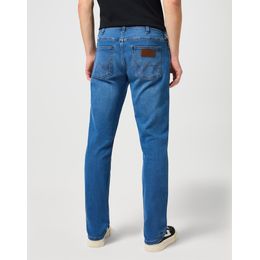 Wrangler Herren Straight-Jeans "GREENSBORO", blau, Gr. 34, Denim/Jeans, Obermaterial: 76% Baumwolle, 22% Polyester, 2% Elasthan, Jeans, Regular