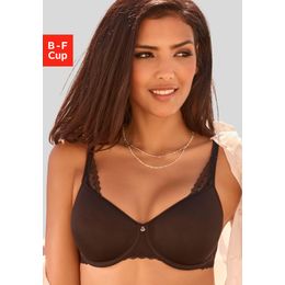 Lascana Damen Minimizer-BH, Gr. 90, schwarz, Microtouch, Obermaterial: 87% Polyamid, 13% Elasthan, BHs, mit Spacer-Schalen und B&uuml;gel, Basic Dessous