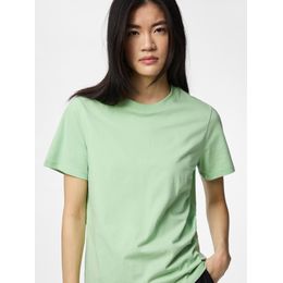 Pieces Damen Rundhalsshirt "PCRIA SS SOLID TEE NOOS BC"sprucestone, Gr. XS, unifarben, Single Jersey, Obermaterial: 100% Baumwolle, Shirts,