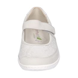 Waldl&auml;ufer WALDL&Auml;UFER Damen Riemchenballerina "HENNI", Gr. 4,5, silber, Nappaleder, Nubukleder, Textil, Schuhe, Halbschuh, Komfortschuh, Klettschuh in Weite H