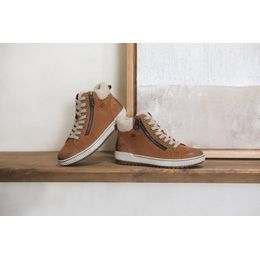 Remonte Damen Winterboots, Gr. 38, braun, Leder, Textil, Fellimitat, Schuhe, Schn&uuml;rboots, Stiefelette, Casual-Boots mit Tex-Ausstattung