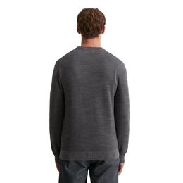 Marc O'Polo MARC O'POLO Herren Rundhalspullover, grau, Gr. L, Strick, Obermaterial: 100% Baumwolle, Pullover, in Piqu&eacute;-Struktur