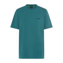 BOSS Orange Damen T-Shirt "Esogo Premium Damenmode"bright blau 431, Gr. M, unifarben, Single Jersey, Obermaterial: 100% Baumwolle, Shirts, mit Logo