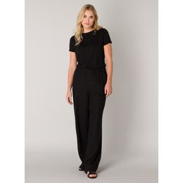 Base Level Damen Leinenhose "Yul", schwarz, Gr. 48, unifarben, Web, Obermaterial: 55% Leinen, 45% Viskose, Hosen, Sommerhose mit elastischem Bund