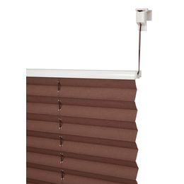 Plissee K-home, B:80cm H:210cm, braun, Obermaterial: 100% Polyester, Badezimmer, Plissees, "Siena"