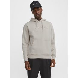 Jack & Jones JACK & JONES Herren Kapuzensweatshirt "JJESTAR mit 3D-Print und Kapuze f&uuml;r vielseitige Anl&auml;sse", wei&szlig;, Gr. XL, bedruckt, angeraute Sweatware,