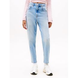 Tommy Jeans Damen Mom-Jeans "MOM JEAN UH TPR", blau, Gr. 34, unifarben, Denim/Jeans, Obermaterial: 81% Baumwolle, 18% Lyocell, 1% Elasthan, Jeans,