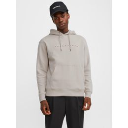 Jack & Jones JACK & JONES Herren Kapuzensweatshirt "JJESTAR mit 3D-Print und Kapuze f&uuml;r vielseitige Anl&auml;sse", wei&szlig;, Gr. XS, bedruckt, angeraute Sweatware,