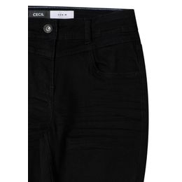 Slim-fit-Jeans Cecil, Damen, Gr. 25, L&auml;nge 30, schwarz, Jeans, 75% Baumwolle, 23% Polyester, 2% Elasthan, unifarben, normal, Jeans Slim-fit-Jeans, 5-Pocket-Style