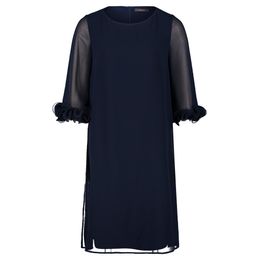 Vera Mont Cocktailkleid mit R&uuml;schen Damen Gr&ouml;&szlig;e 38 nachtblau Winterkleid