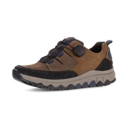ROLLINGSOFT Herren Sneaker, Gr. 11,5braun, schwarz, Nubukleder, Textil, Schuhe, Komfortschuh, Halbschuh mit Drehverschluss, in Bequemweite G