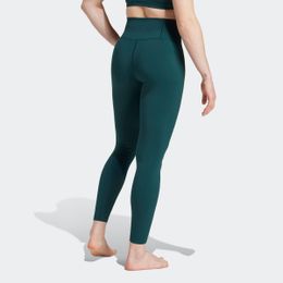 Damen Trainingstights "ALL ME 7/8-LEGGINGS", gr&uuml;n, Gr. L, adidas Performance, Obermaterial: 79% Polyester, 21% Elasthan, Hosen
