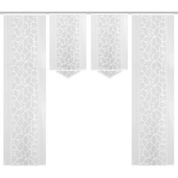 Schiebegardine Home Wohnideen, B:57cm H:245cm, wei&szlig;, Polyester, Wohnzimmer, Gardinen, "JENNA", Schiebevorhang Jacquard Set