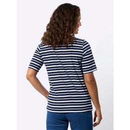 Casual Looks Damen T-Shirt "Shirt-Set"marine, marine, wei&szlig;, geringelt, Gr. 54, gemustert, unifarben, 100% Baumwolle, Shirts