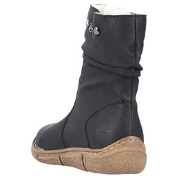 Rieker Damen Winterboots, Gr. 38, schwarz, Lederimitat, Schuhe, mit kontrastfarbener Rahmennaht