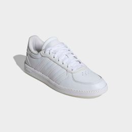 Damen Sneaker "BREAKNET SLEEK", adidas Sportswear, Gr. 38, wei&szlig;, Synthetik, Schuhe, inspiriert vom Design des adidas handball spezial