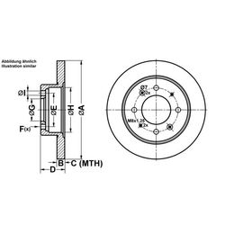ATE Bremsscheibe 24.0110-0334.1 hinten rechts links voll 258mm f&uuml;r KIA 58411-2F100