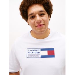 Tommy Hilfiger Big & Tall Herren T-Shirt "BRAND LOVE TEXT"wei&szlig;, Gr. XXXL, TOMMY HILFIGER BIG & TALL, unifarben, Single Jersey, Obermaterial: 100% Baumwolle, Shirts, Regular