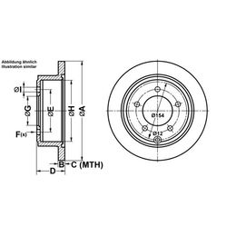 ATE Bremsscheibe 24.0110-0363.1 hinten rechts links voll 262mm f&uuml;r JEEP CHRYSLER 5105515AA 05105515AA