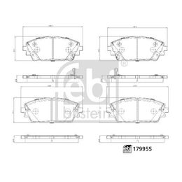 febi bilstein Bremsbelagsatz, Scheibenbremse 179955 vorne rechts links mit Feder f&uuml;r MAZDA BCYB-33-28ZA BCYA-33-28ZB BCYA-33-28ZA