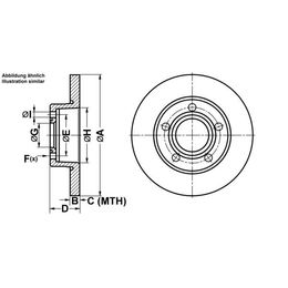ATE Bremsscheibe 24.0110-0116.1 hinten rechts links voll 245mm f&uuml;r VAG 443615601B