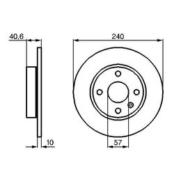 Bosch Bremsscheibe 0 986 478 731 hinten rechts links voll 240mm f&uuml;r HOLDEN VAUXHALL OPEL CHEVROLET 9196592 569112